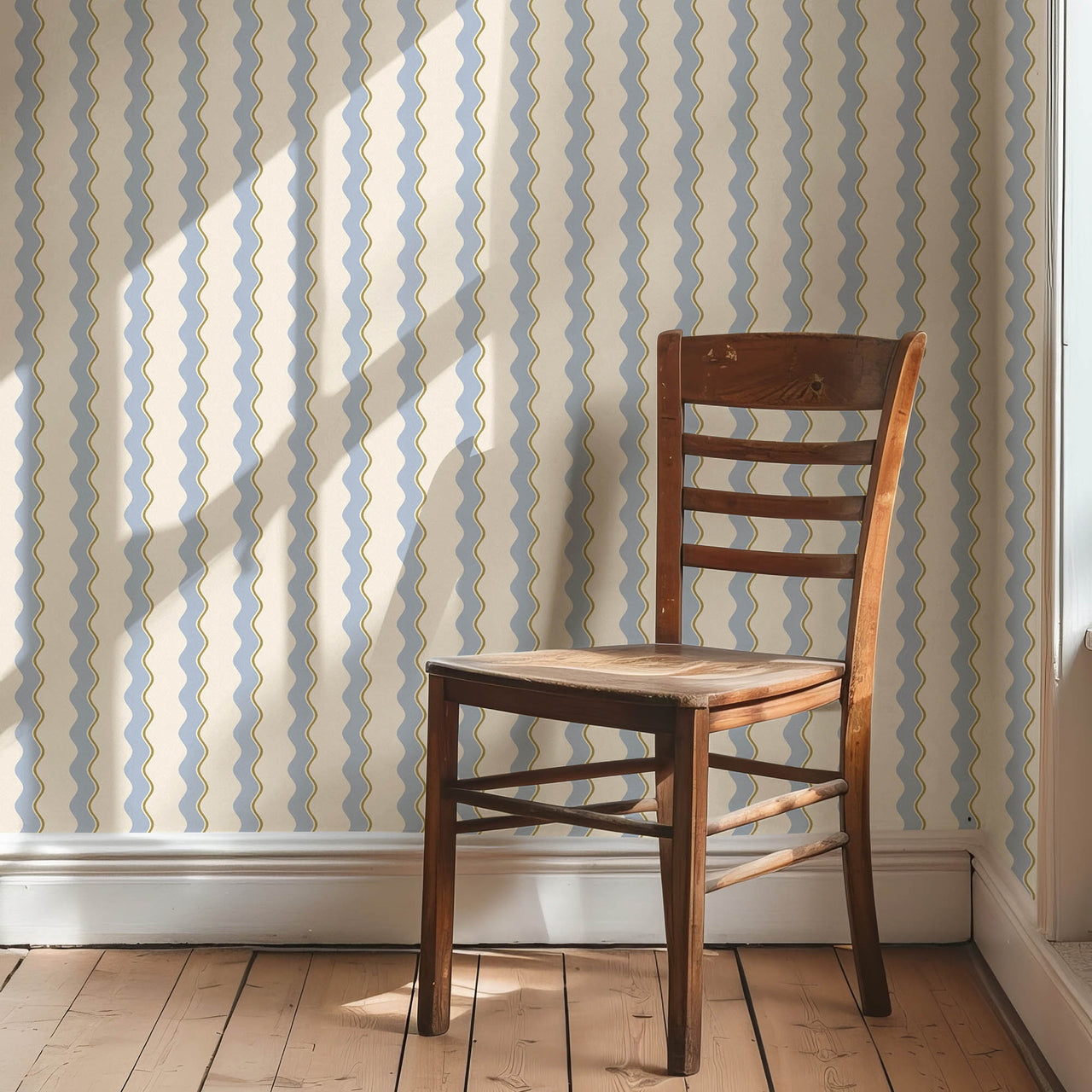 Cari Wave Sky Blue/Pebble Wallpaper – Geometric Zig Zag, Paste-the-Wall ...