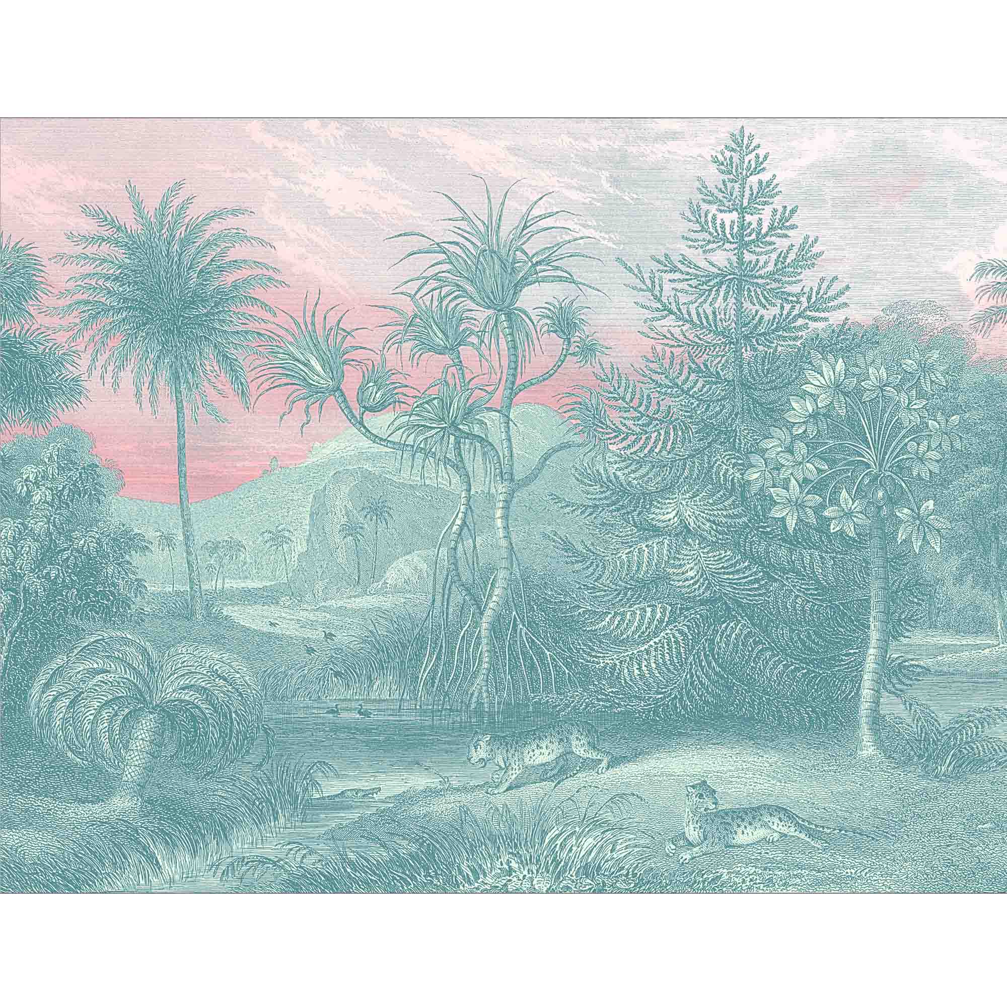 Sunrise Teal Ready Made Mural By Woodchip & Magnolia