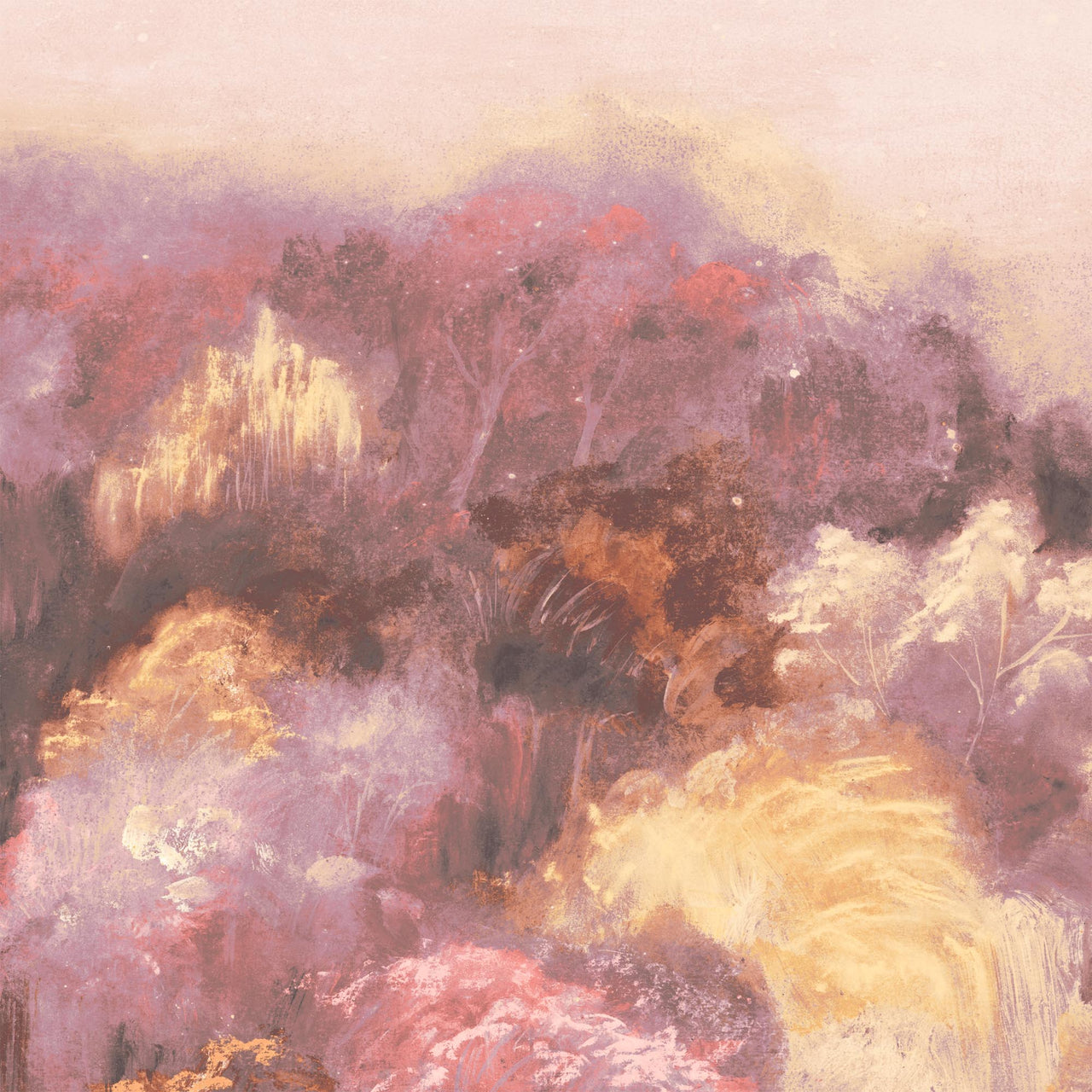 Pastoral Spice Mural Wallpaper – Botanical Scenic Design, Paste-the ...