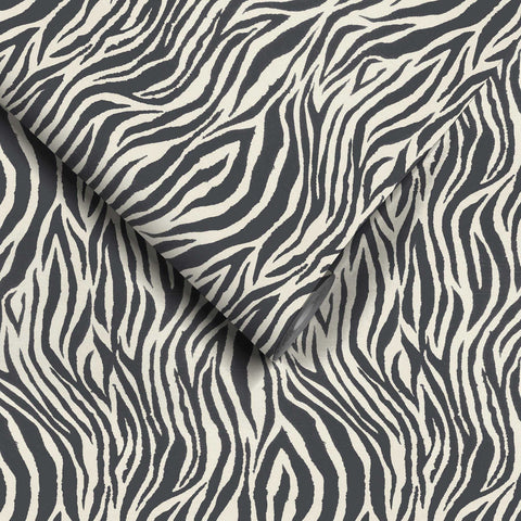 Debra Zebra Ash Wallpaper – Monochrome Animal Print, Paste-the-Wall ...