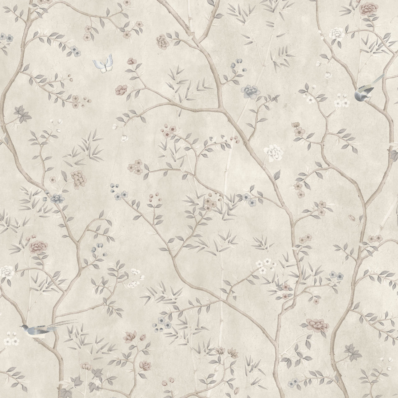 Onism Stone Wallpaper – Chinoiserie Botanical Mural, Paste-the-Wall ...