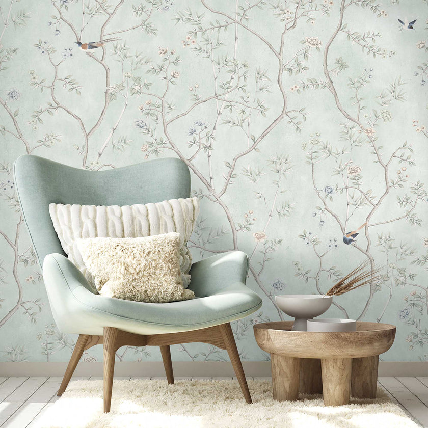 Onism Ocean Wallpaper – Chinoiserie Botanical Mural, Paste-the-Wall ...