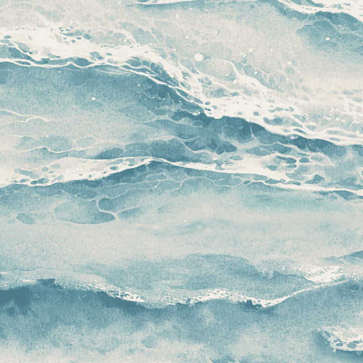Ebb & Flow Sea Wave Seaspray Blue Wallpaper – Abstract Coastal Design ...
