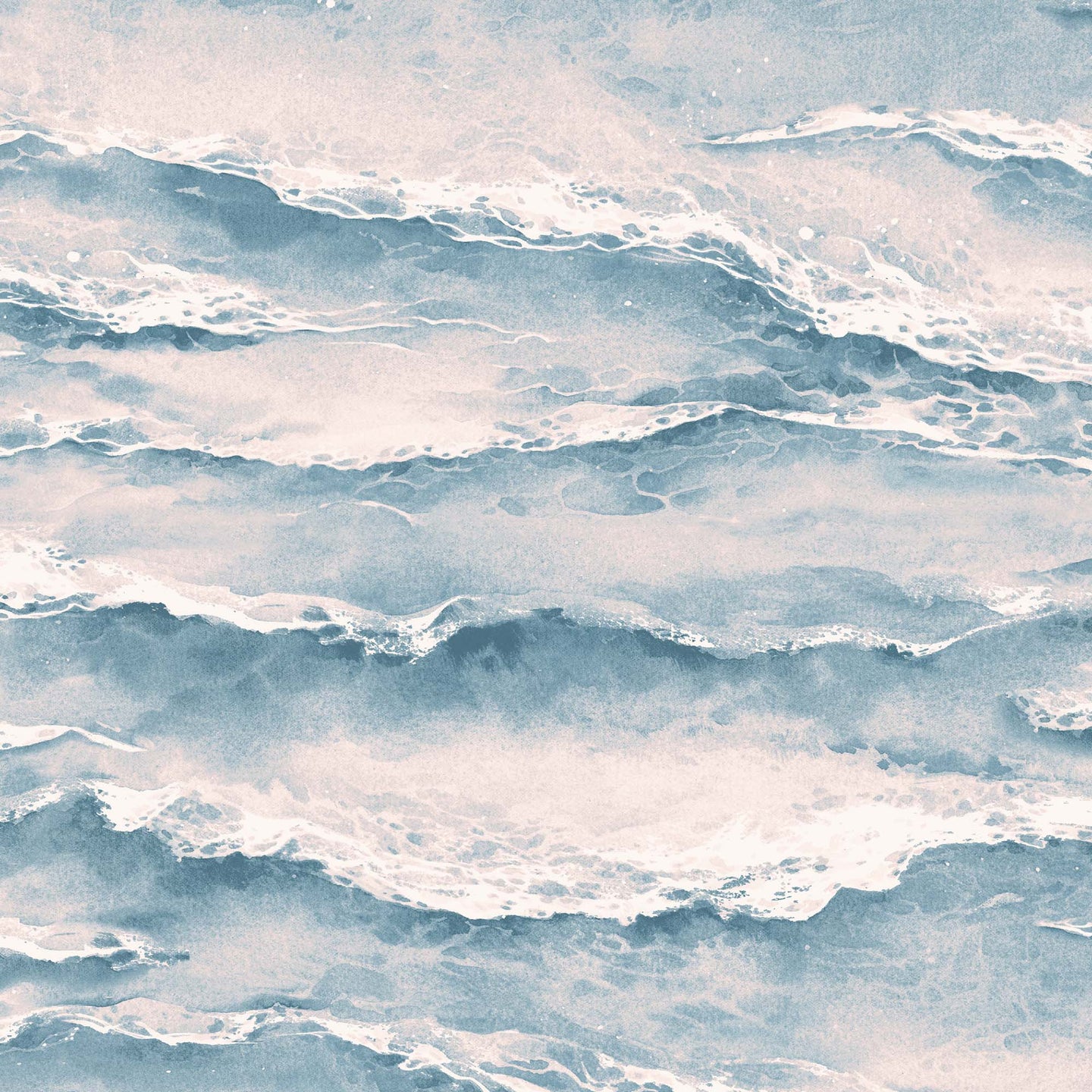 Ebb & Flow Sea Wave Ocean Sunset Wallpaper – Abstract Blue Design ...
