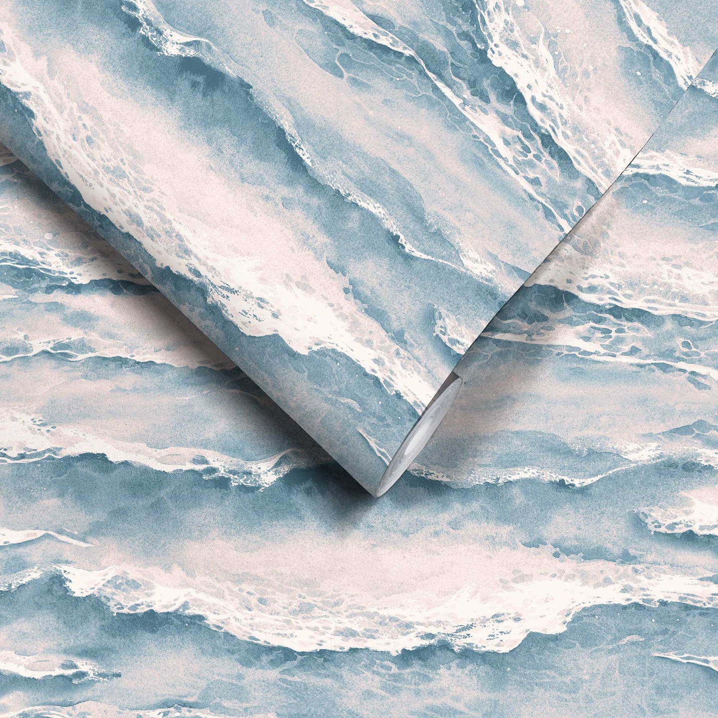 Ebb & Flow Sea Wave Ocean Sunset Wallpaper – Abstract Blue Design ...