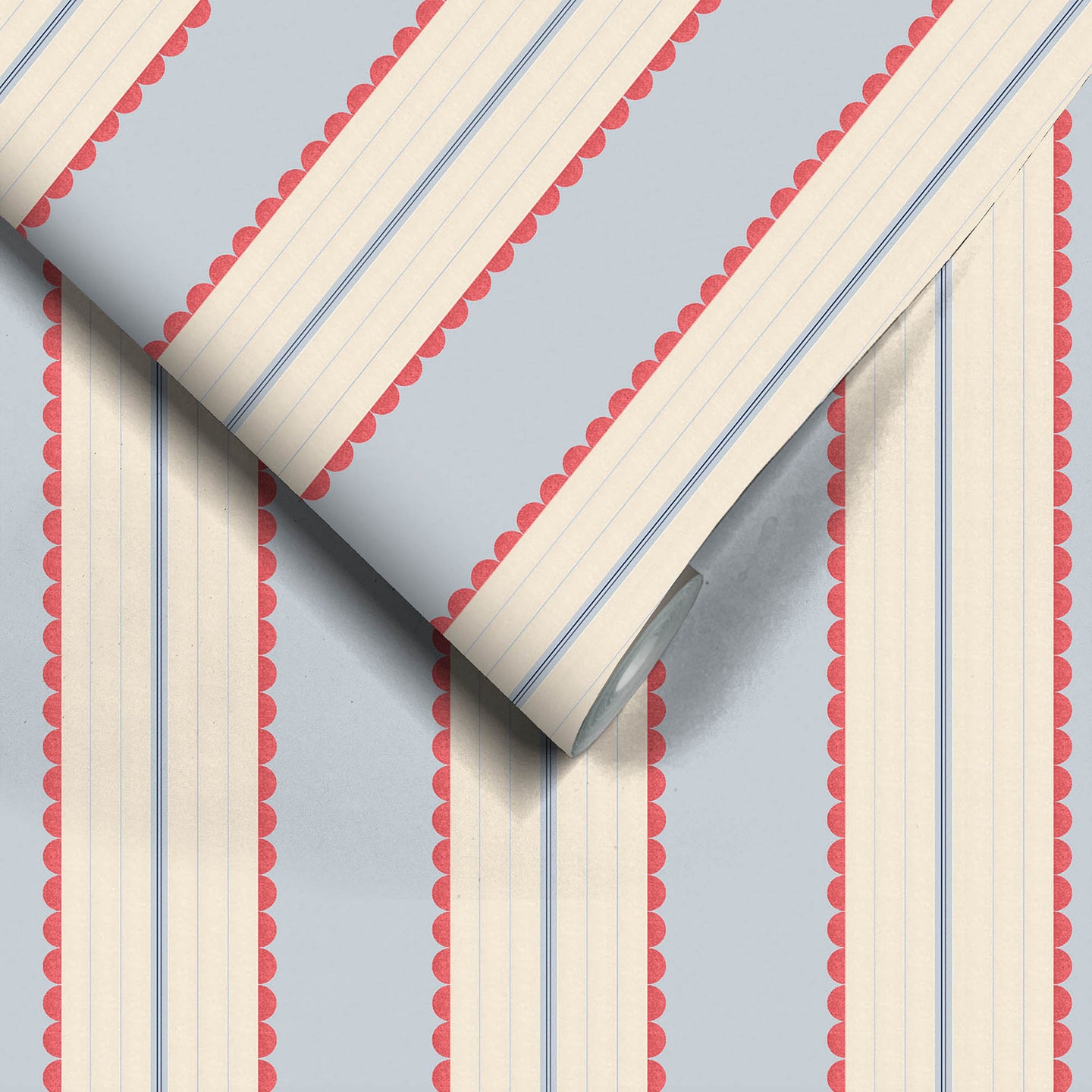 Pin Up Stripe Red Blue Wallpaper – Vintage-Inspired, Paste-the-Wall ...