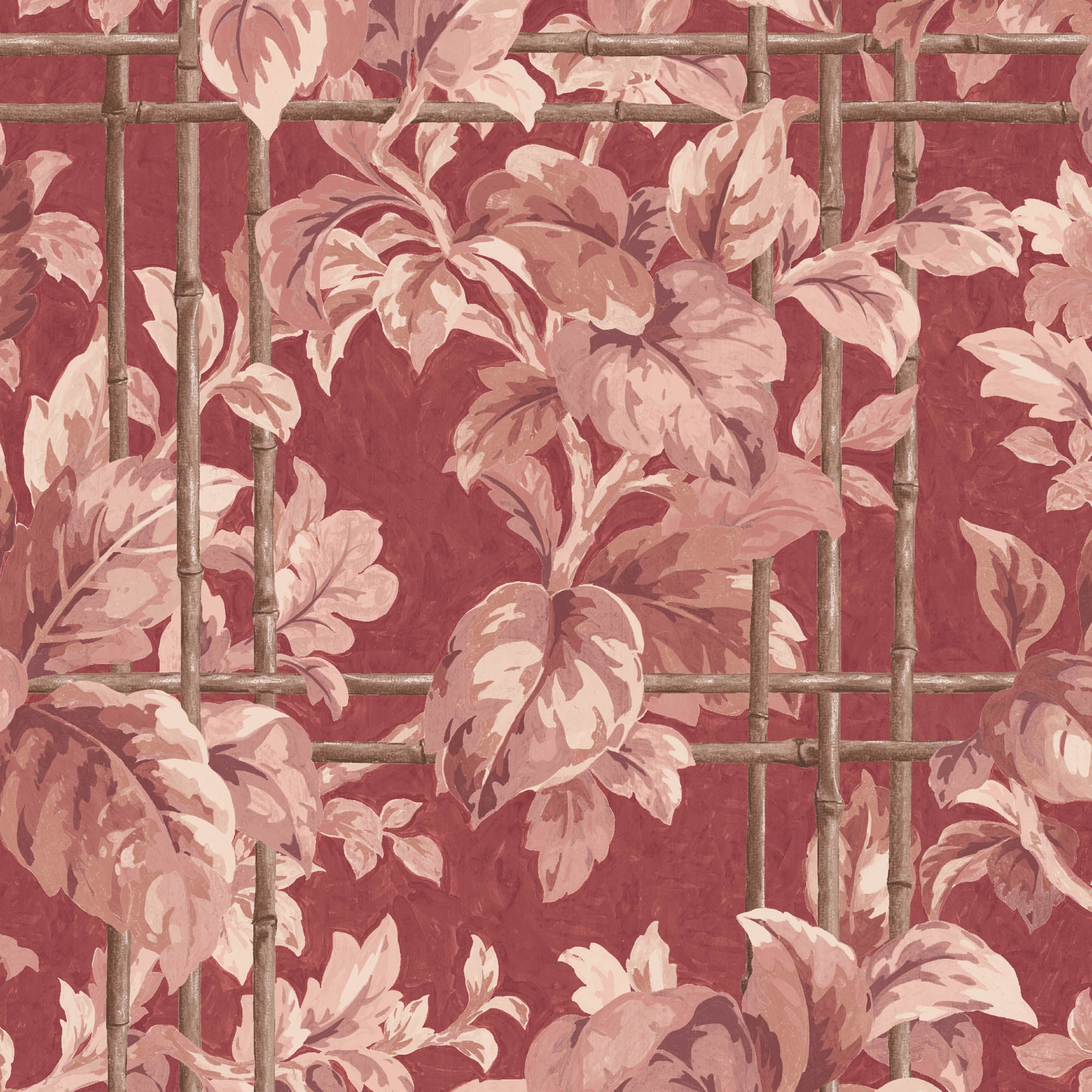 Verdant Trellis Claret Wallpaper by Woodchip & Magnolia