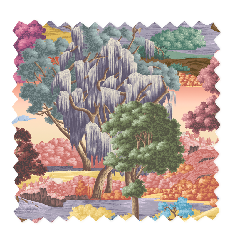 Enchanted Gardens Mulberry Linen Fabric by Woodchip & Magnolia