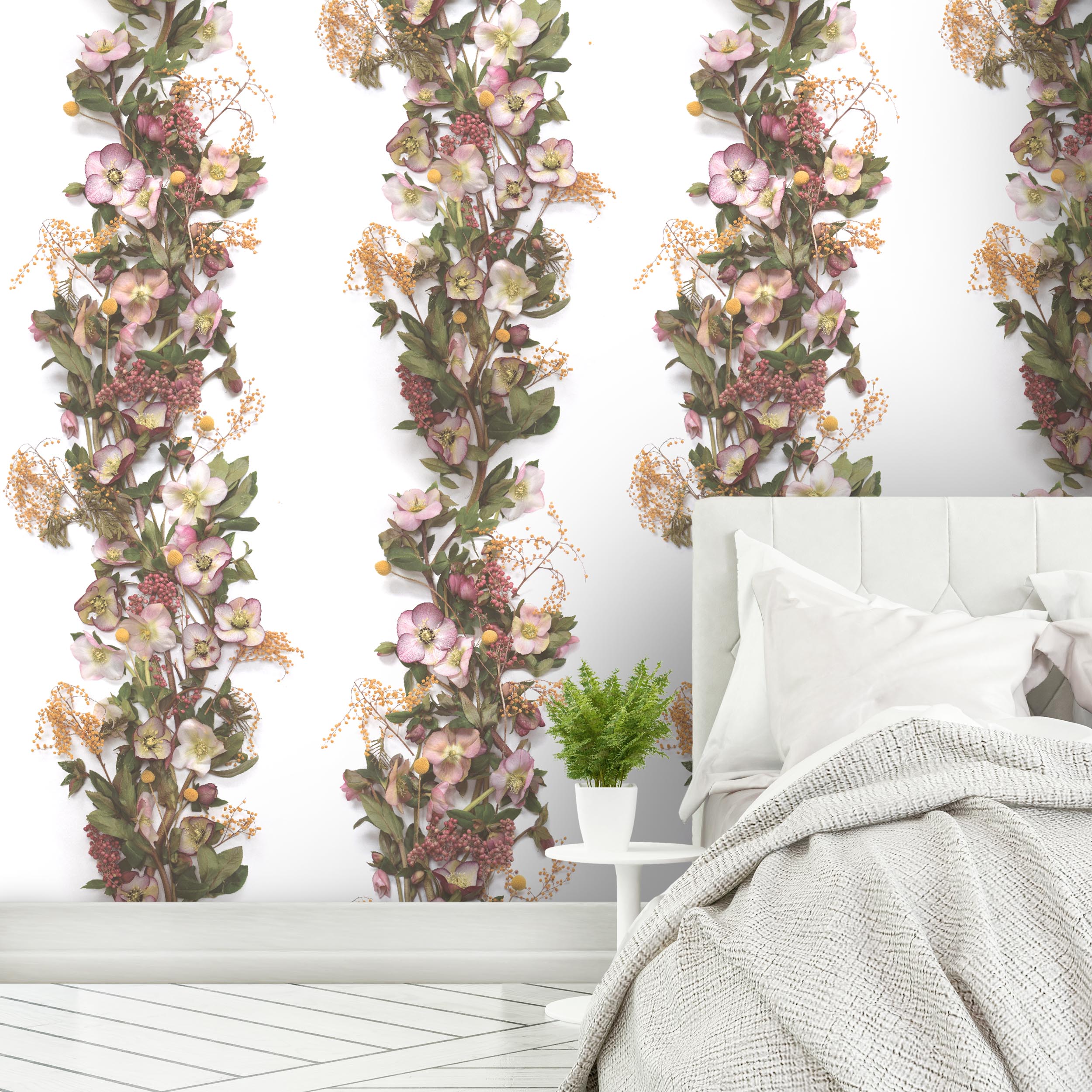 Hellebore Floral Panel Wallpaper – Botanical, Paste-the-Wall, High ...