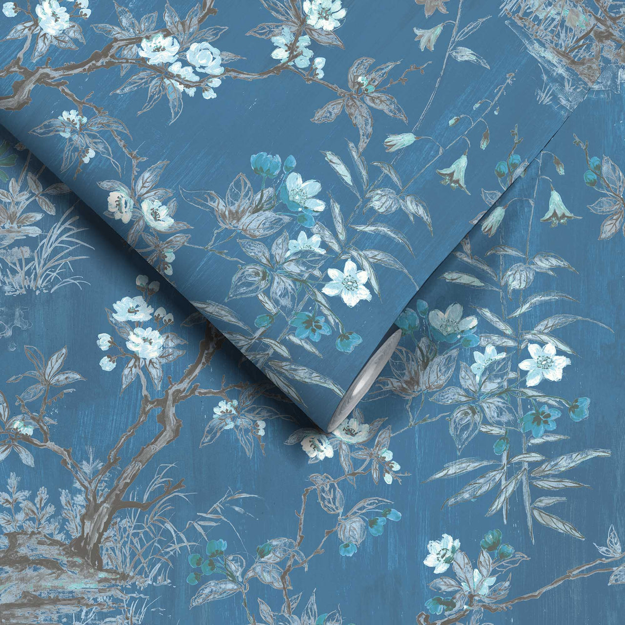 Rivington China Blue Wallpaper – Chinoiserie Botanical Design, Paste ...
