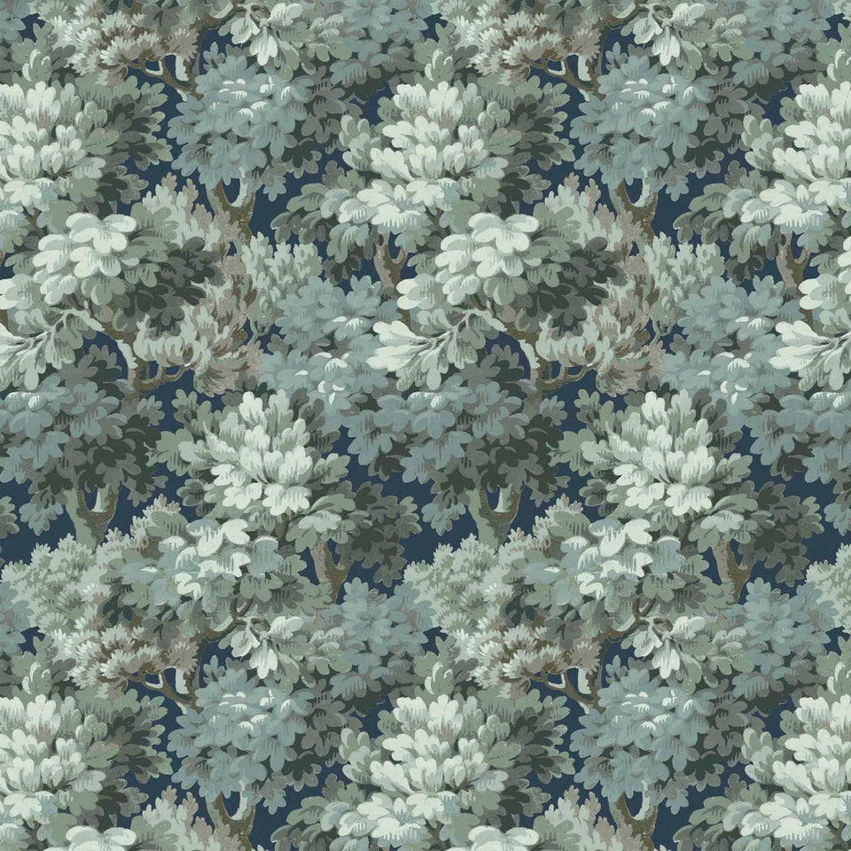Broadhead Forest Sage Wallpaper – Botanical Trees & Leaves, Dark Green ...