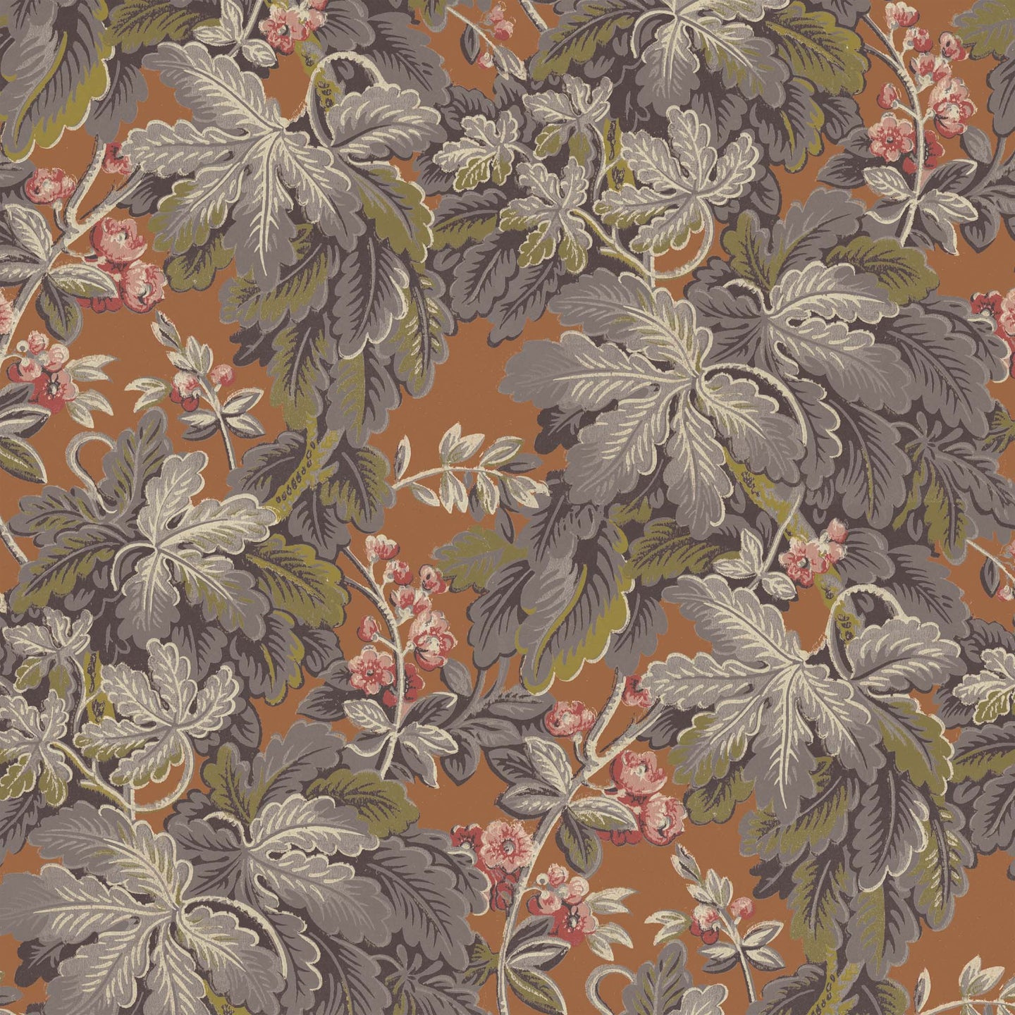 Avar Hare Wallpaper – Botanical, Dark Brown, Trees & Leaves, Paste-the ...