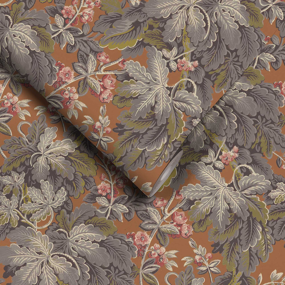 Avar Hare Wallpaper – Botanical, Dark Brown, Trees & Leaves, Paste-the ...