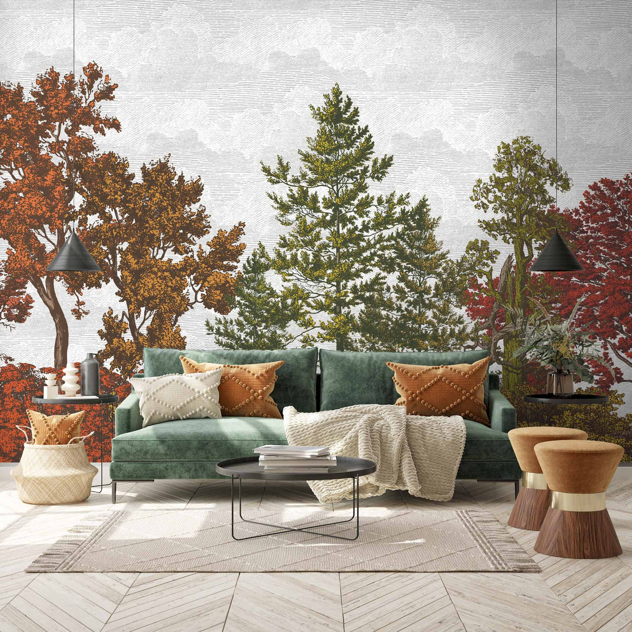 Heaton Park Autumn Mural – Scenic Botanical Wallpaper, High Quality ...