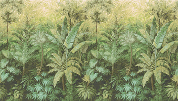 Biome Lush Green Mural – Tropical Botanical Wall Mural, Paste-the-Wall ...