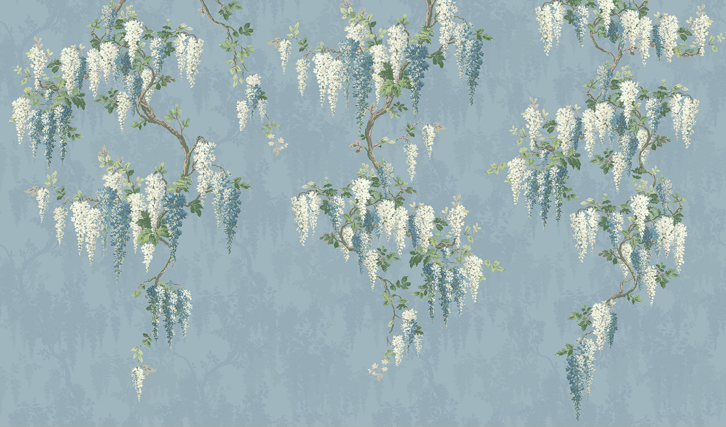Wisteria Botanical Powder Blue Border by Woodchip & Magnolia