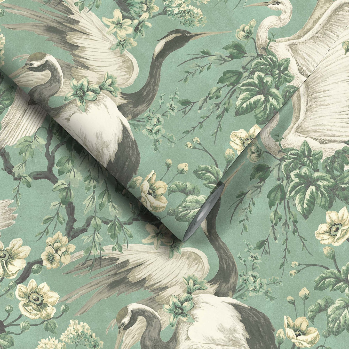 Maurice Green Moss Wallpaper – Chinoiserie Botanical Design, Paste-the ...