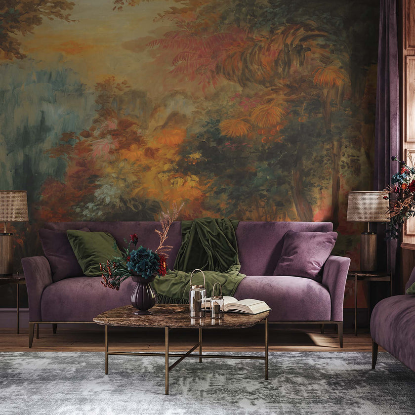 Autumn Almanac Mural – Botanical Scenic Wallpaper, Paste-the-Wall, High ...