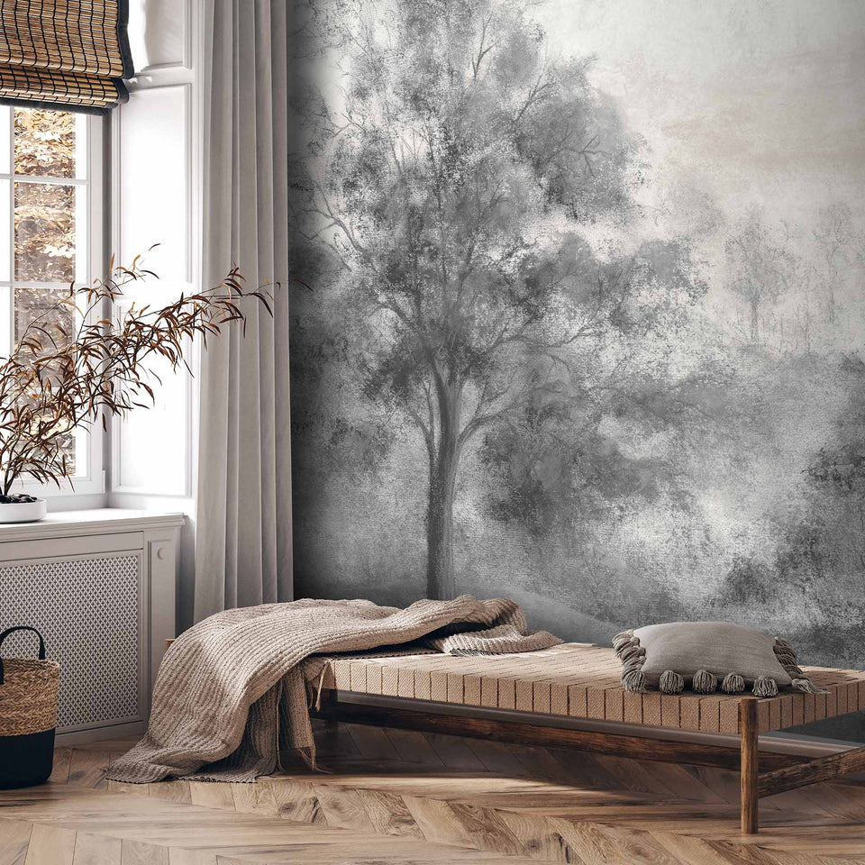 Quarlton Mural Mono – Scenic Landscape Wall Mural, Paste-the-Wall & Removable by Woodchip & Magnolia